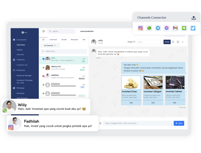 Omni Channel Platform Terbaik Indonesia - Lenna.ai
